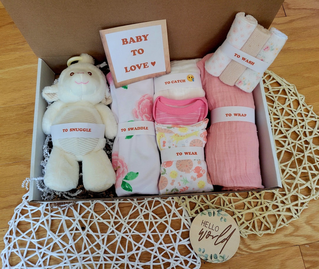 Large Baby Shower Gift Box, Unisex, Boy or Girl! Organic Cotton Option ...