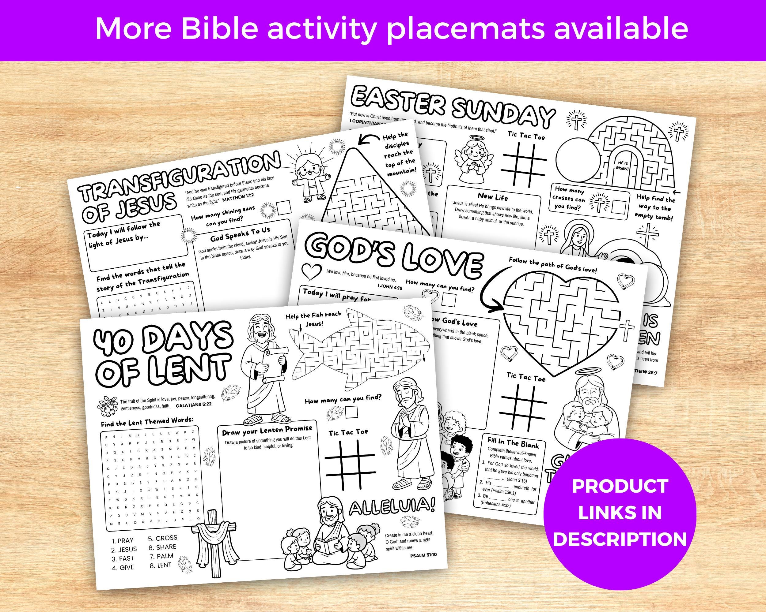 Divine Mercy Sunday Bible Activity Placemat, Christian Sunday School ...