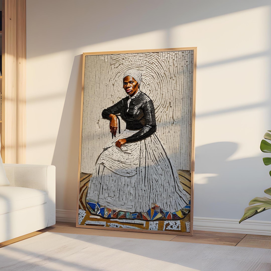 Harriet Tubman Juneteenth Poster, Framed Mosaic Black History Print ...