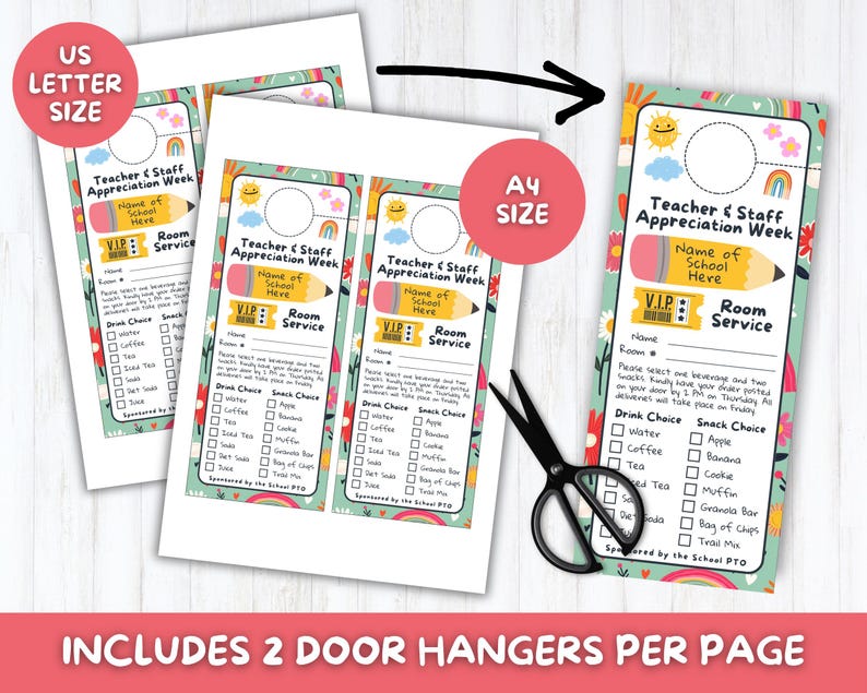 Teacher Appreciation Week Door Hangers, Editable Teacher Appreciation ...