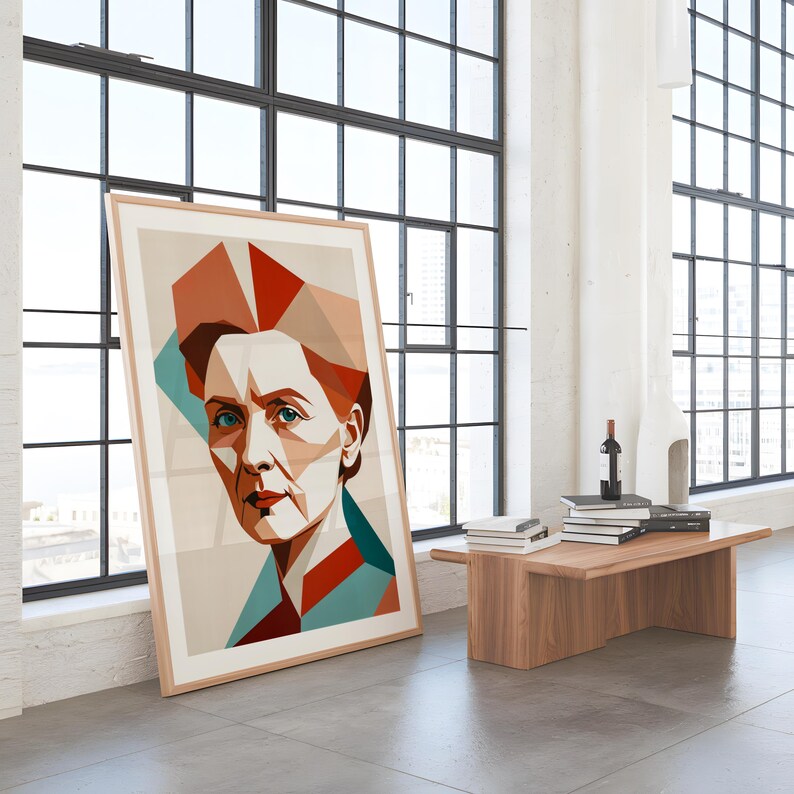 Marie Curie Women History Month Print, Geometric AI Empowered Women in ...