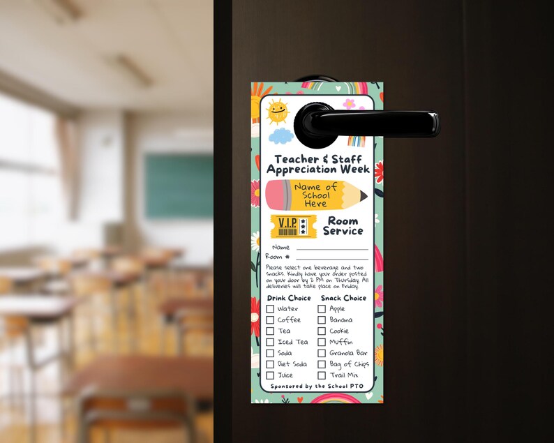 Teacher Appreciation Week Door Hangers, Editable Teacher Appreciation ...