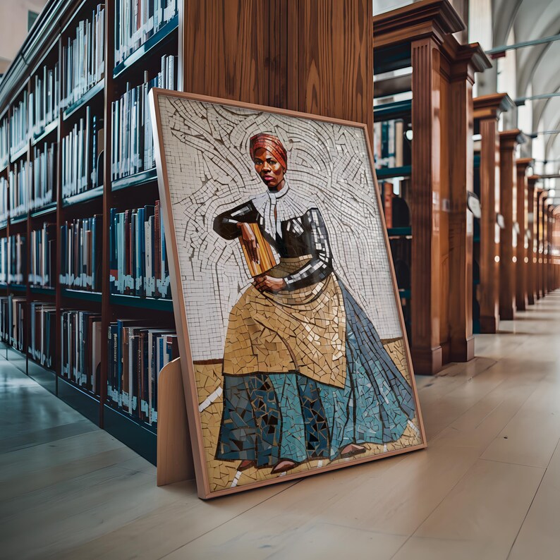 Harriet Tubman Black History Poster, Framed Mosaic Black History Month ...