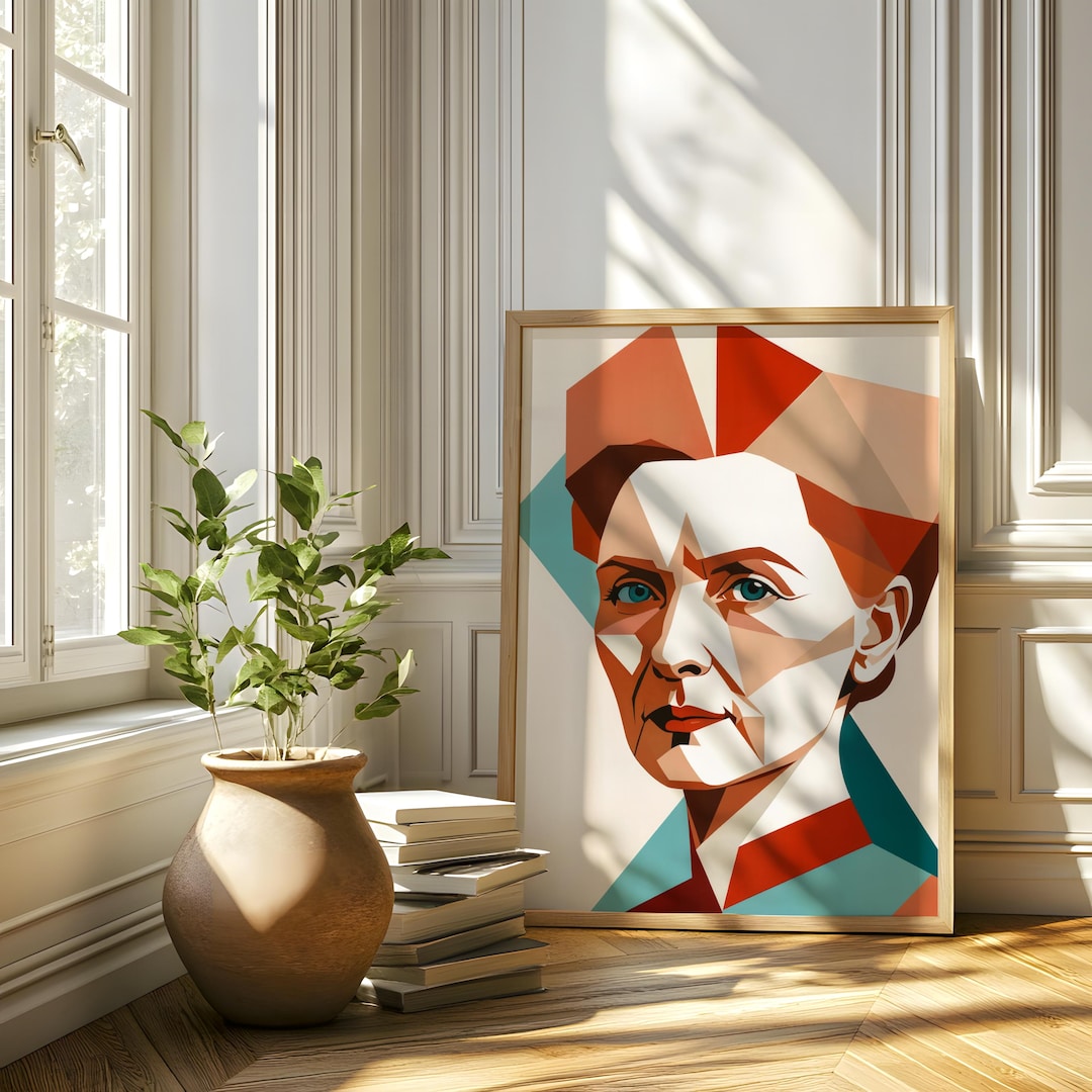 Marie Curie Women History Month Print, Geometric AI Empowered Women in ...