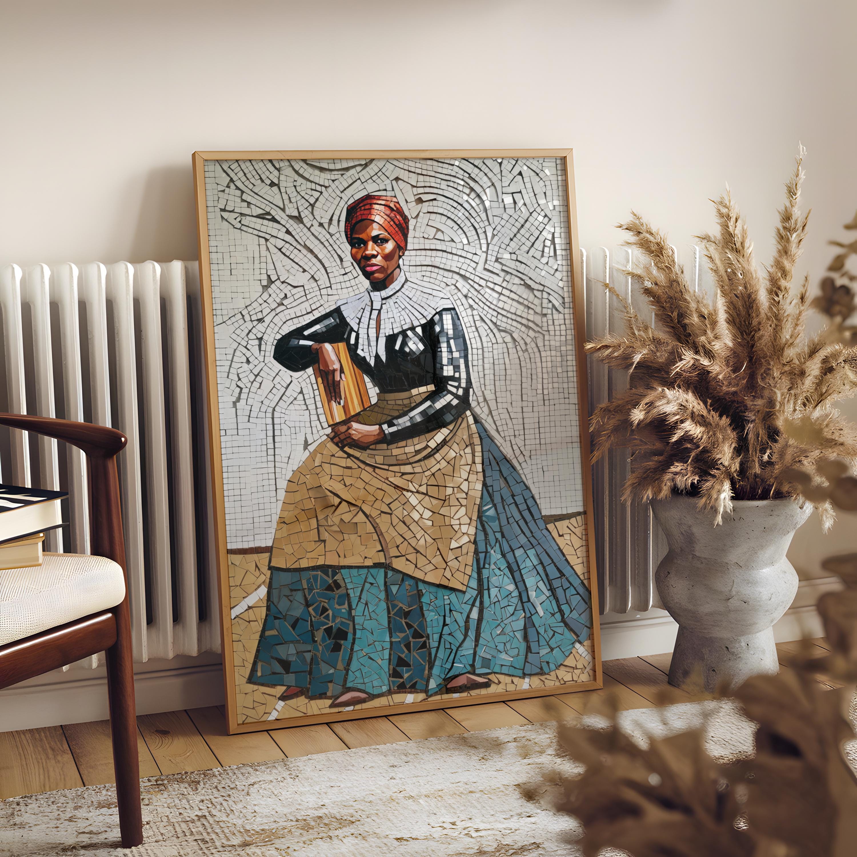 Harriet Tubman Womens History Poster, Framed Mosaic Black History Month ...