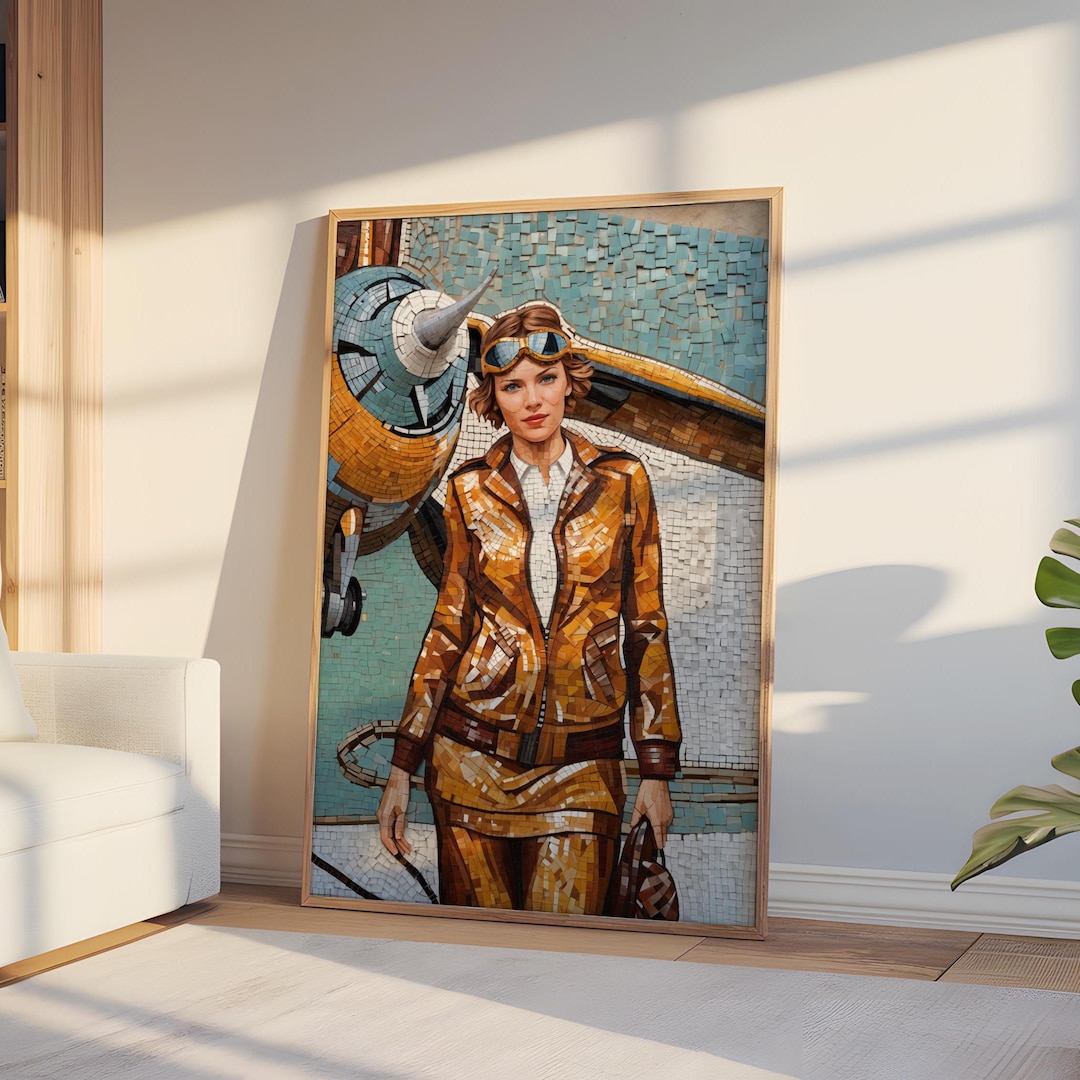 Amelia Earhart Women History Month Print, Empowered Women in Aviation ...