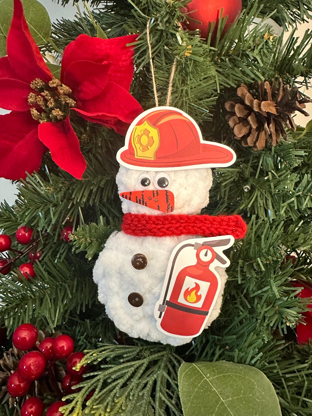 Fireman Snowman Ornament fire Extinguisher - Etsy