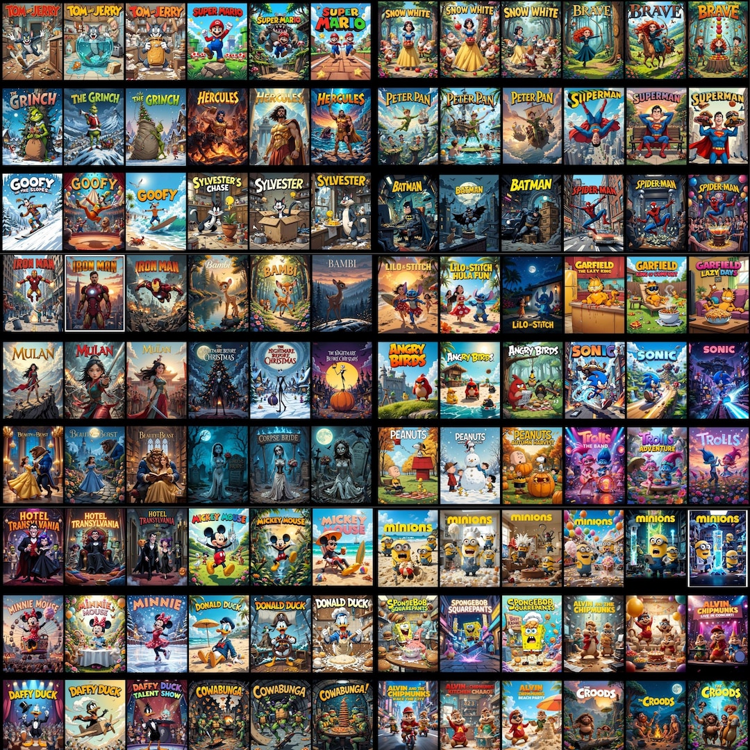 270 Movie T-shirt Designs Bundle: PNG Graphics (digital Download) - Etsy