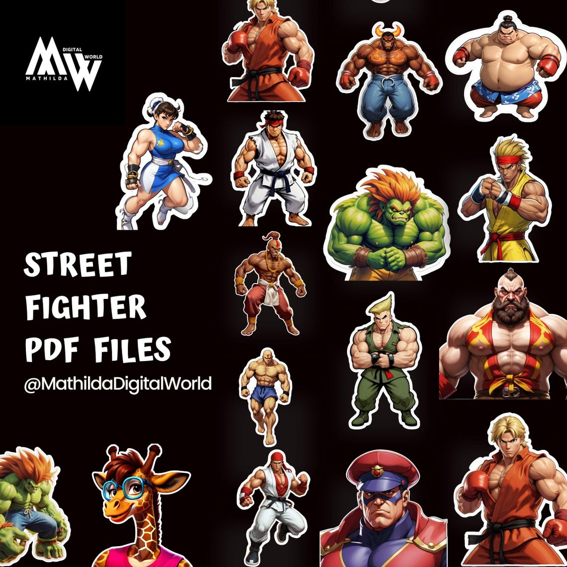 Street Fighter Character Stickers: Set of 108 (digital Download) - Etsy