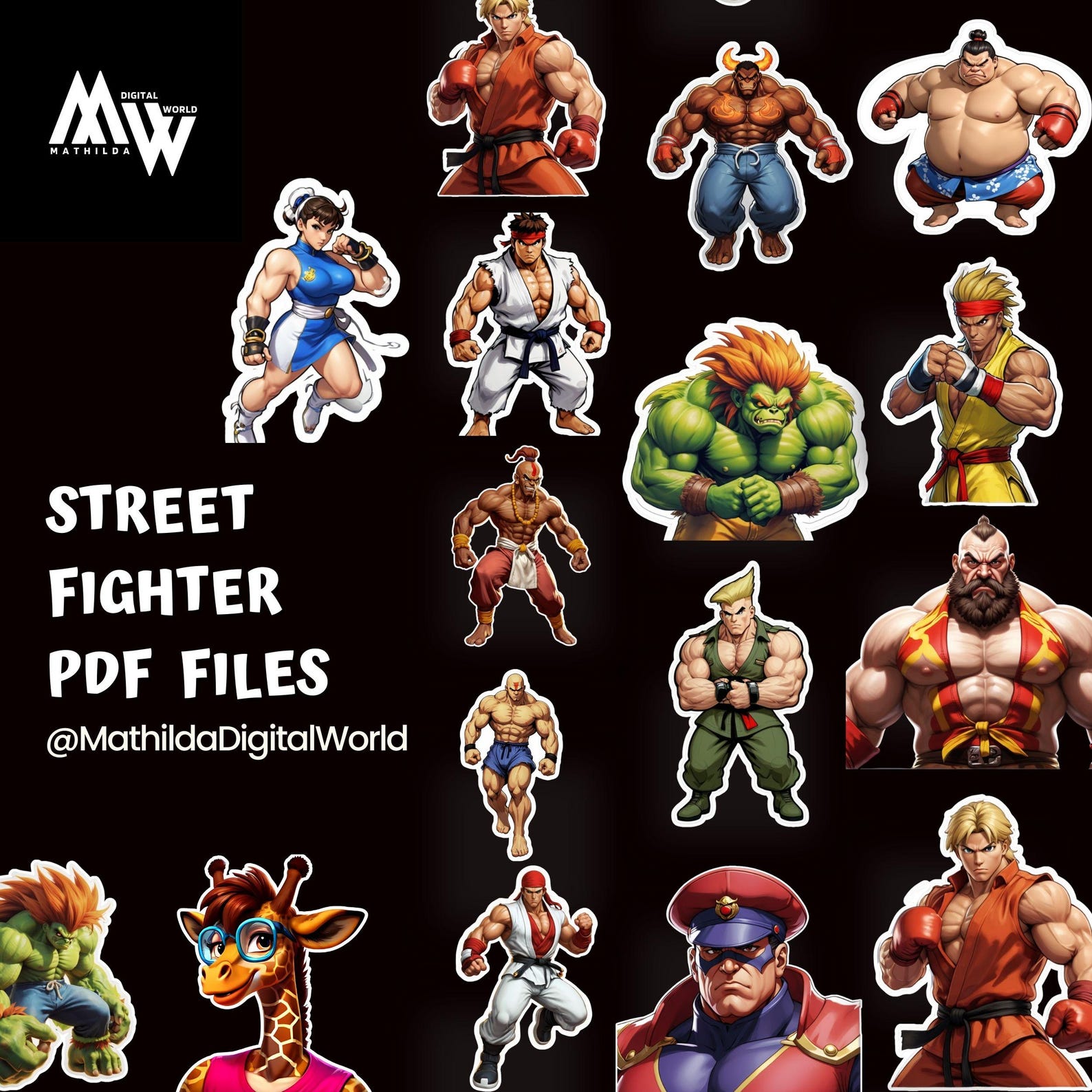 Street Fighter Character Stickers: Set of 108 (digital Download) - Etsy