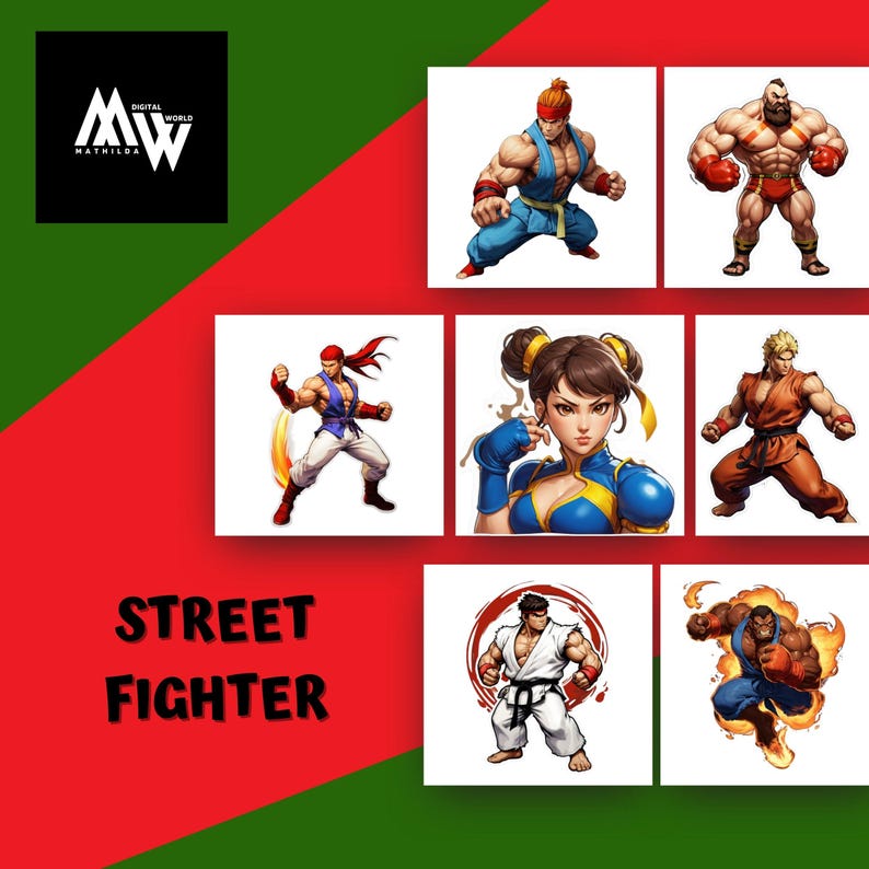 Street Fighter Character Stickers: Set of 108 (digital Download) - Etsy