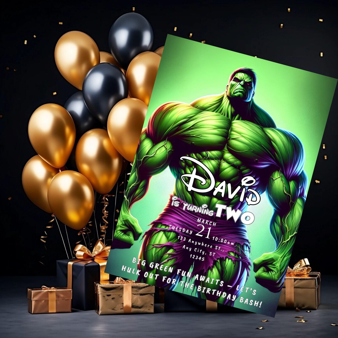 Hulk Birthday Invitation Smash-themed Party Editable & Printable in ...