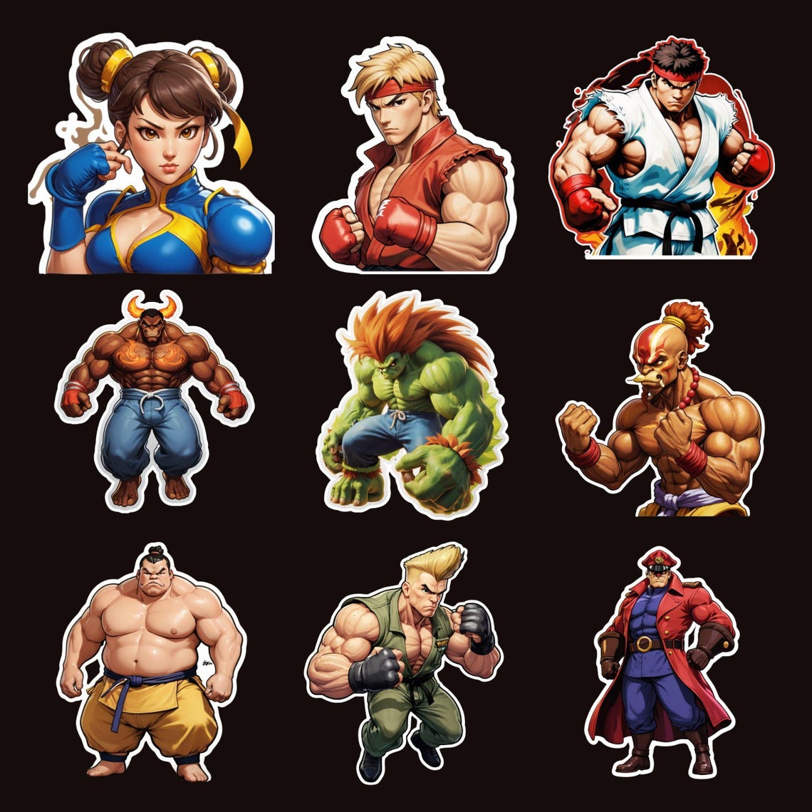 Street Fighter Character Stickers: Set of 108 (digital Download) - Etsy