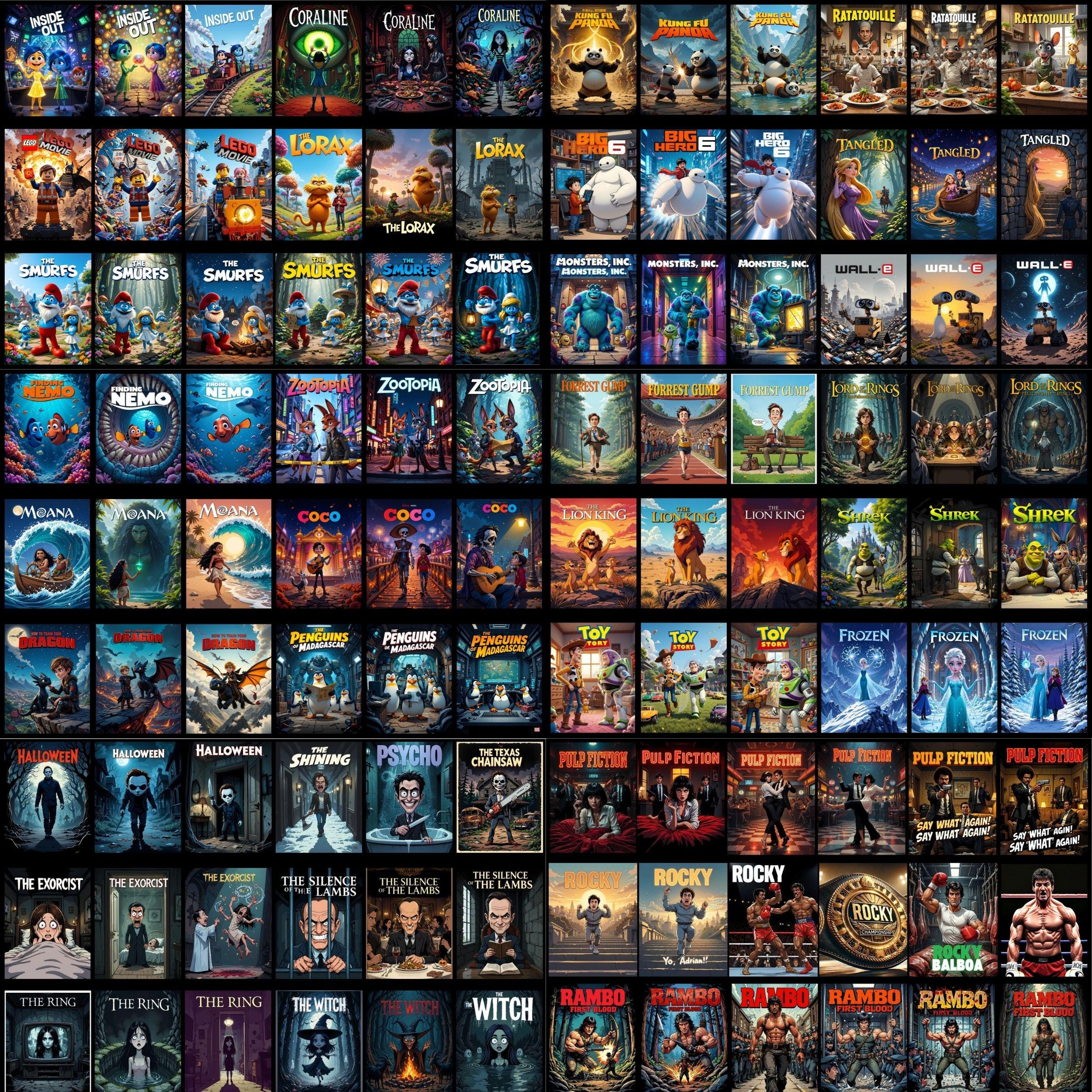 270 Movie T-shirt Designs Bundle: PNG Graphics (digital Download) - Etsy