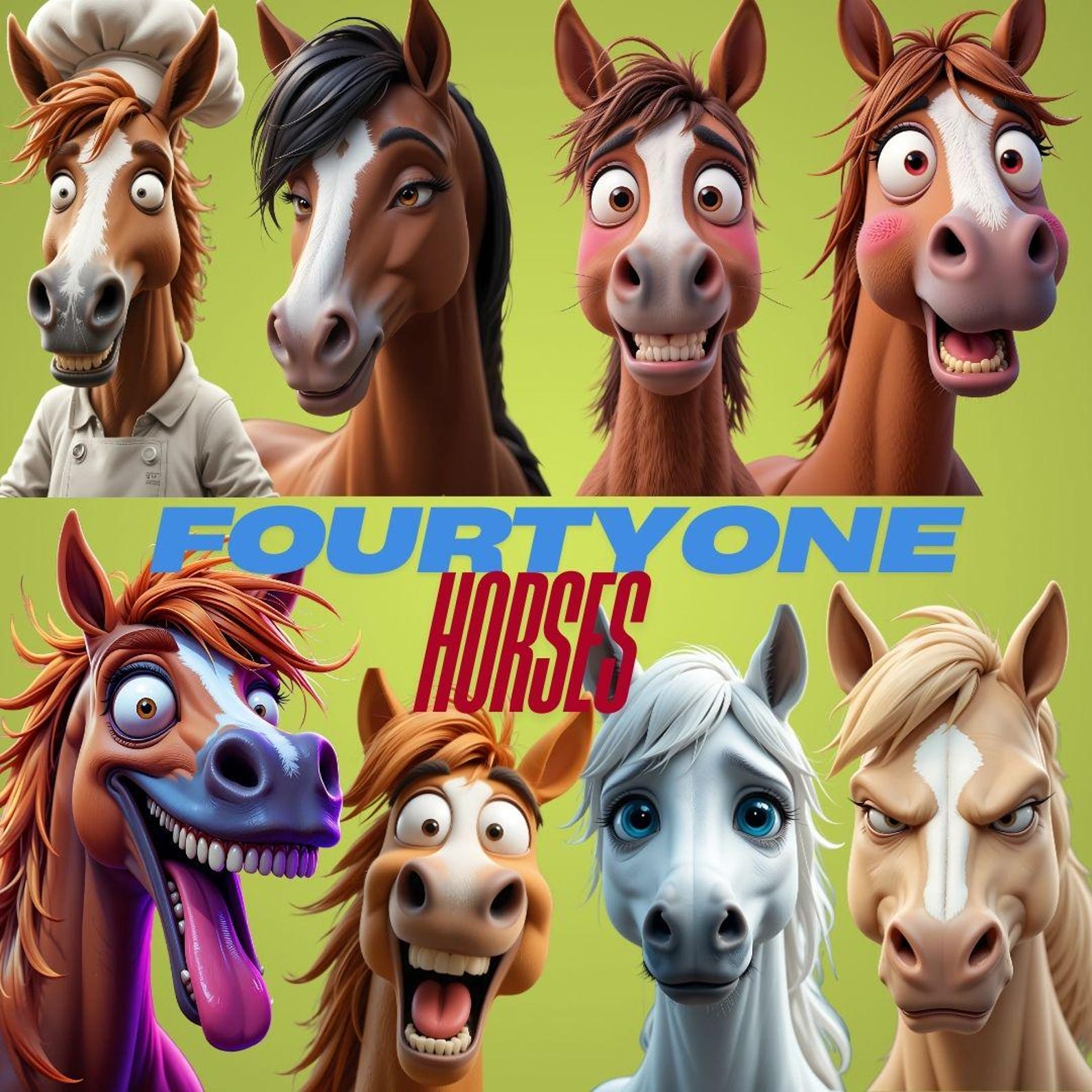 41 Whimsical Horse Clipart Templates: Funny Animal Designs (PNG, SVG ...