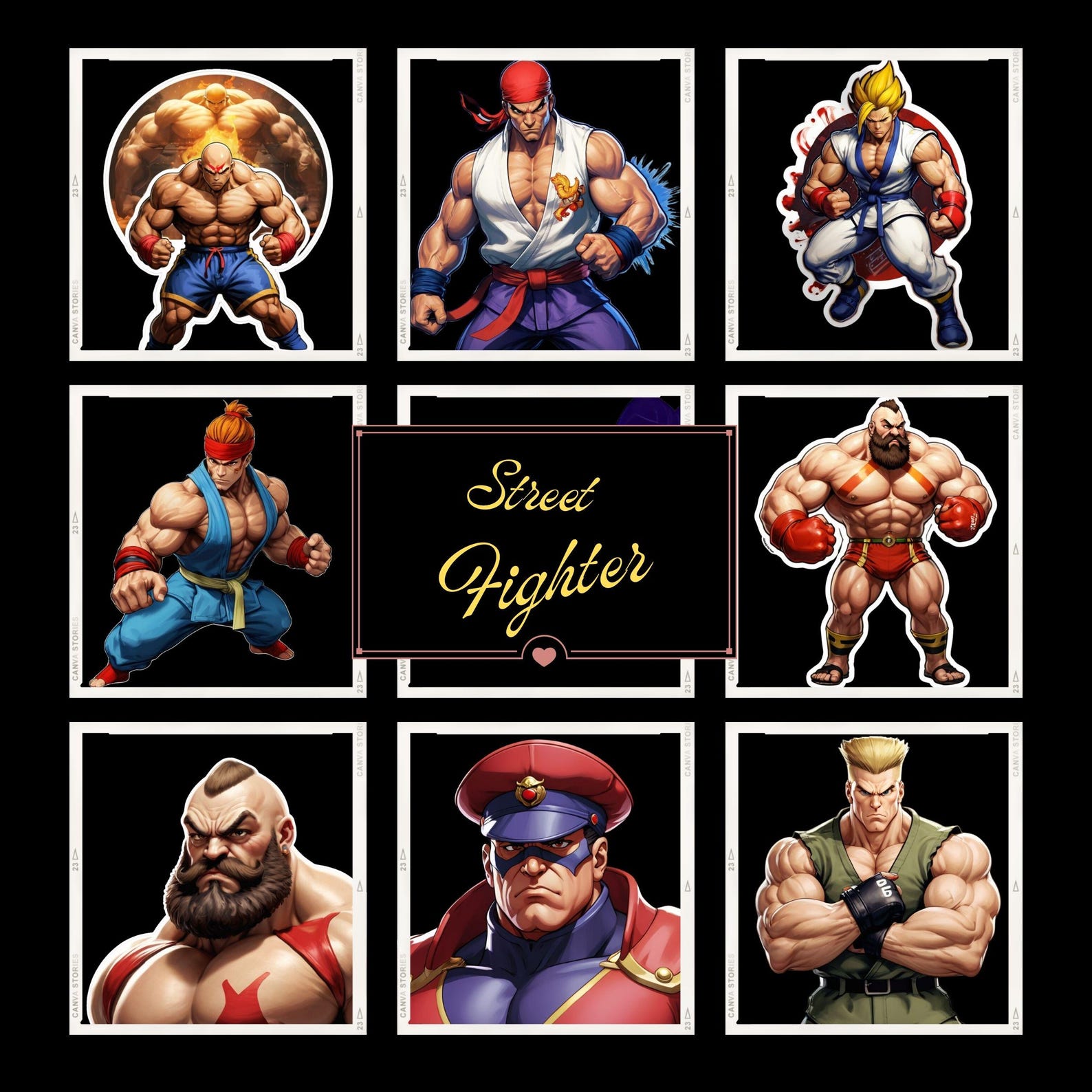 Street Fighter Character Stickers: Set of 108 (digital Download) - Etsy