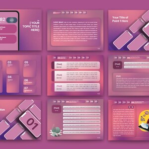 Minimal Modern Gradient Powerpoint Template, Editable With 3D Graphics ...