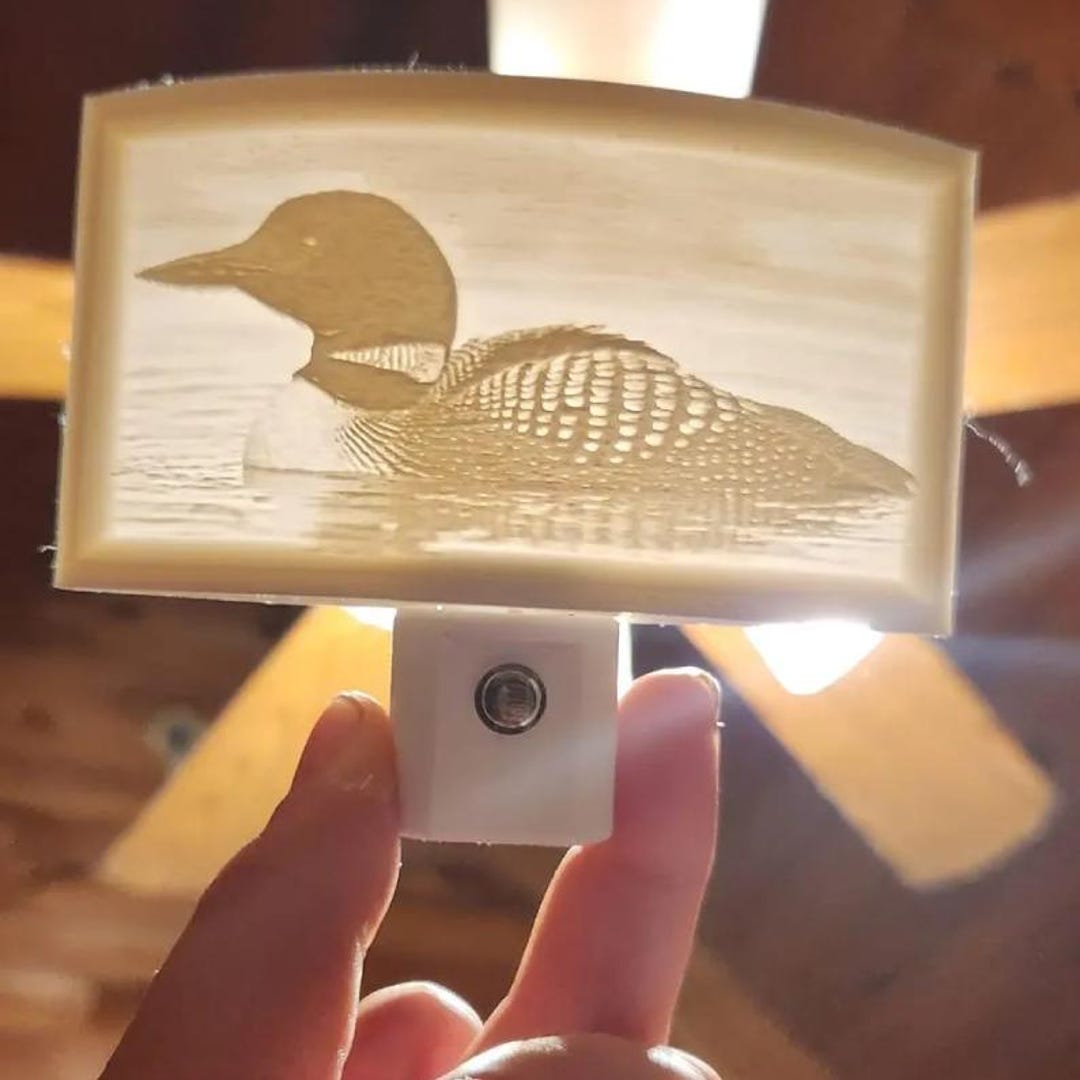Loon Lithophane Night Light: Maine Nature Scene - Etsy