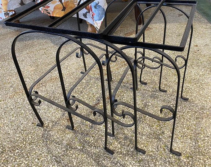 Vintage Wrought Iron Nesting Tables Stacking Tables - Etsy