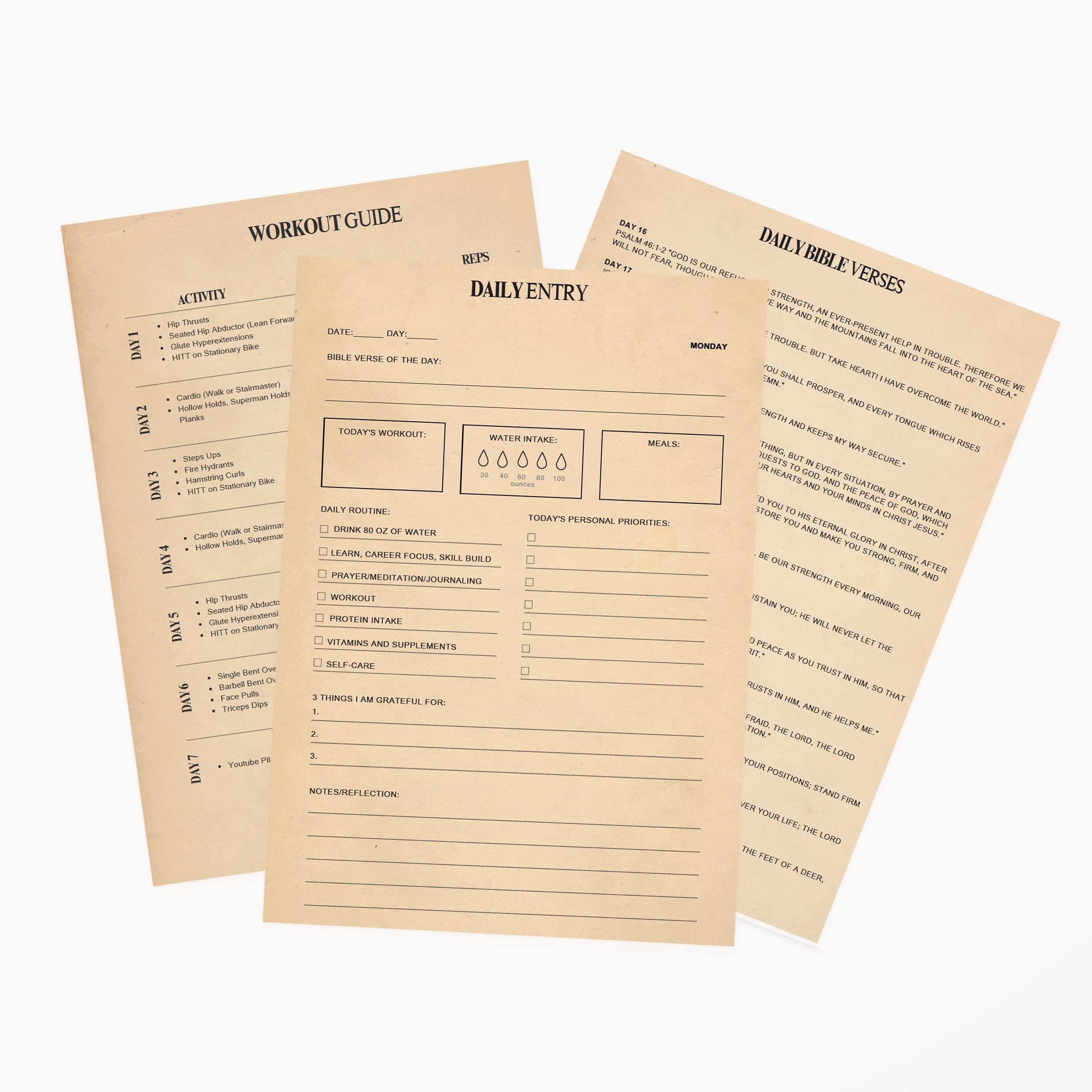 Digital Daily Winter Arc Guide & Workout Plan Template Undated ...