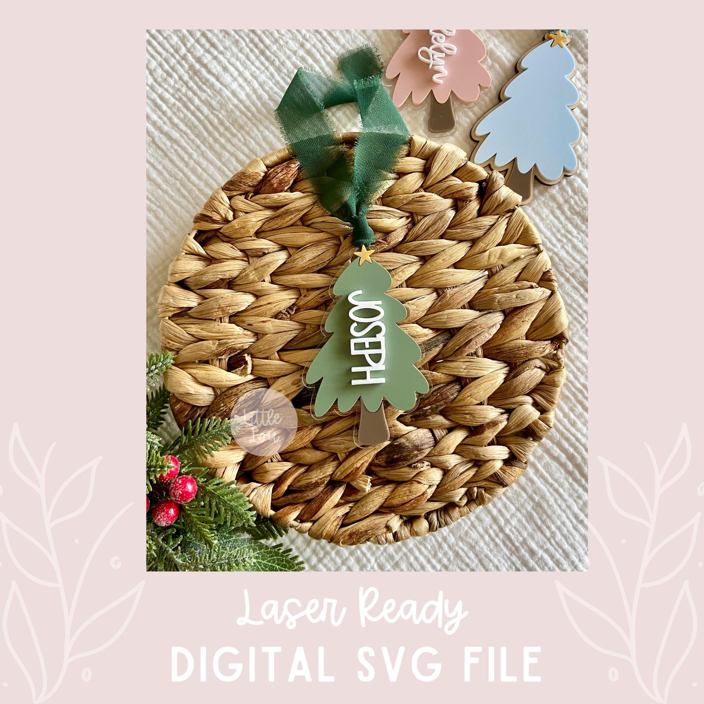 Christmas Tree SVG, Stocking Tag, Custom Christmas Name Tag, Tree ...