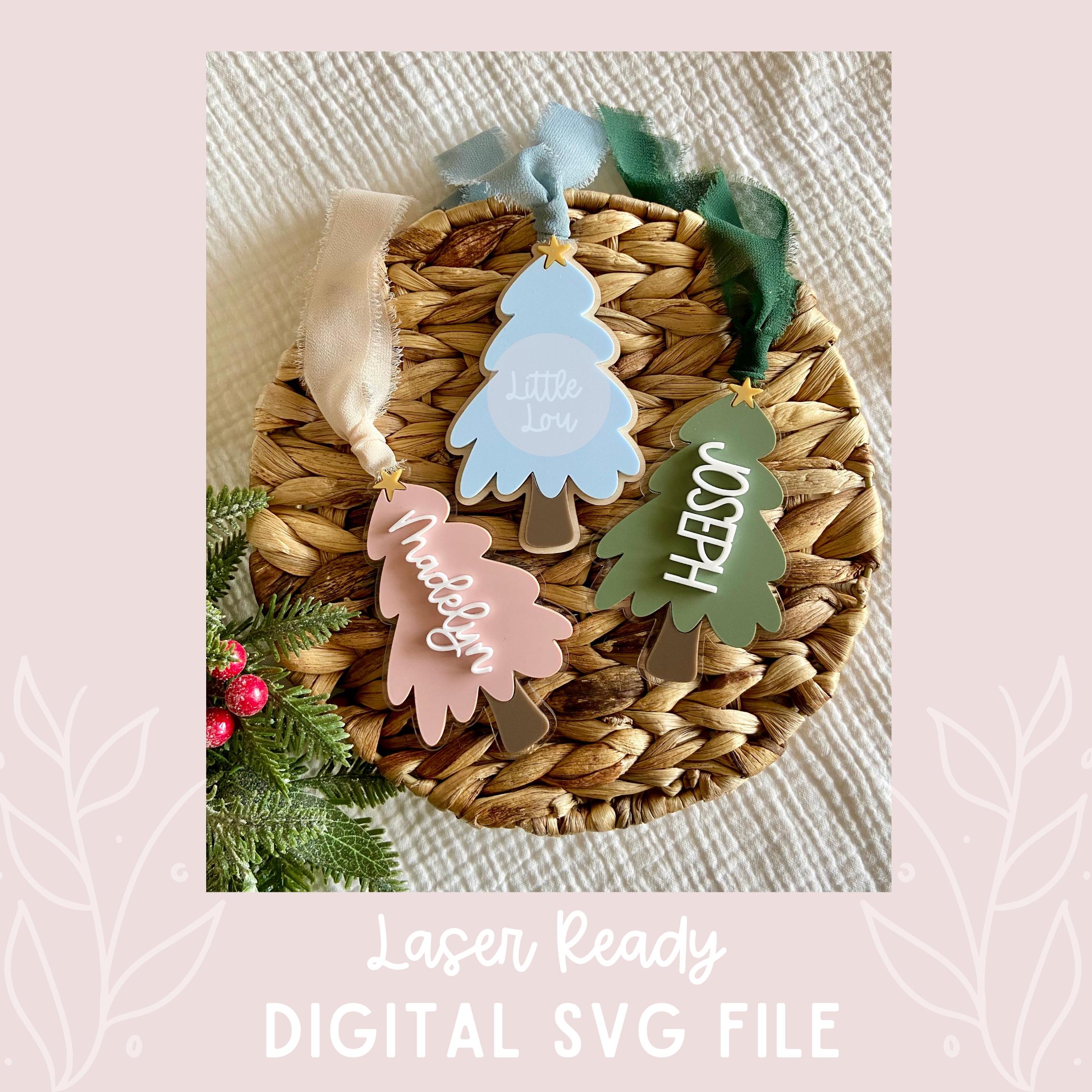 Christmas Tree SVG, Stocking Tag, Custom Christmas Name Tag, Tree ...