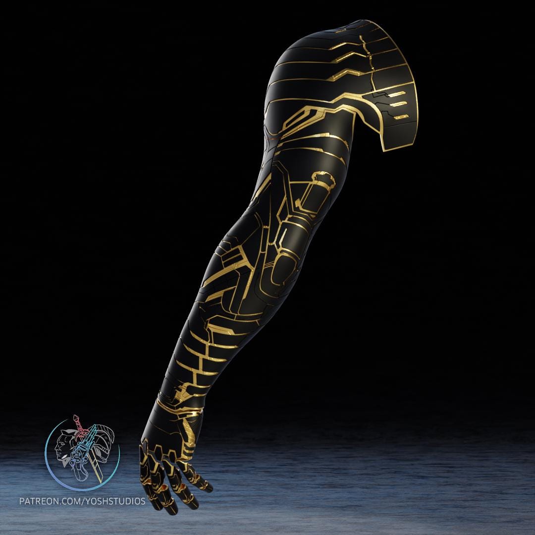 Winter Soldier/white Wolf Vibranium Arm - Etsy