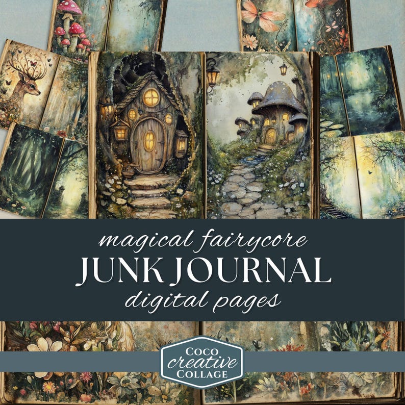 Magical Fairycore Junk Journal Pages Kit, 8 Mystical Faerie Digital ...