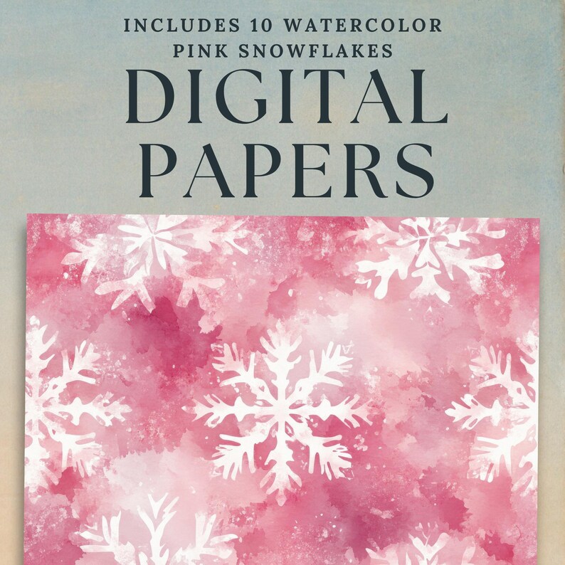 Pink Snowflake Digital Paper Junk Journal Kit, 10 Winter Collage Pages ...