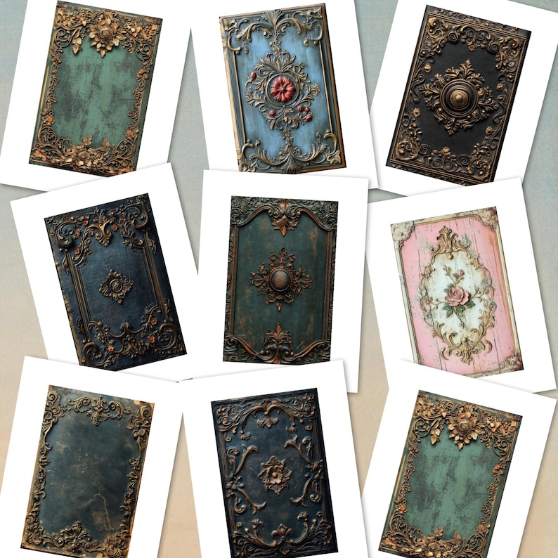 Antique Embossed Covers for Junk Journals, 10 Victorian Journal Toppers ...