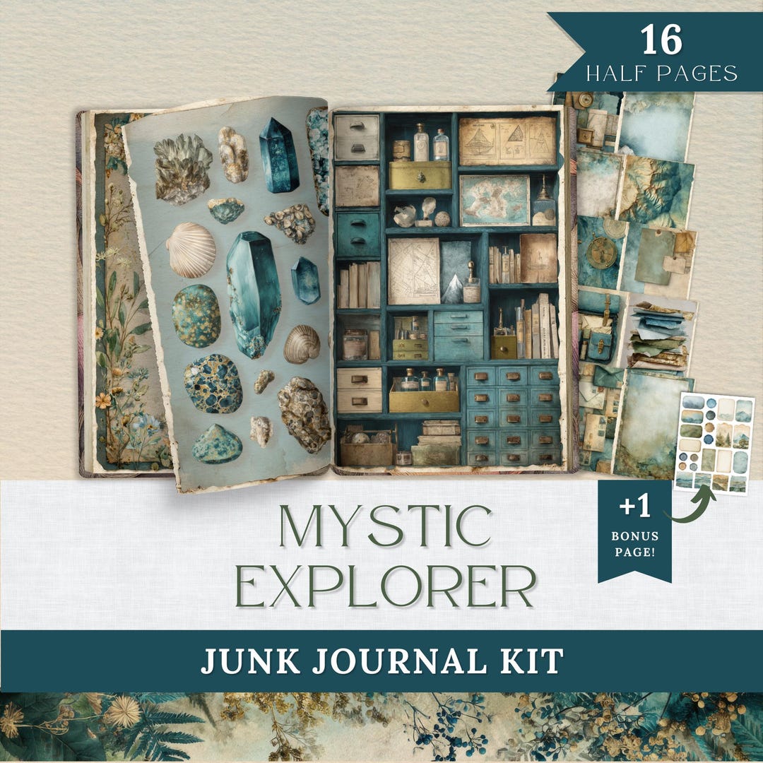 Mystic Explorer Junk Journal Pages | Vintage Travel Archive Kit ...