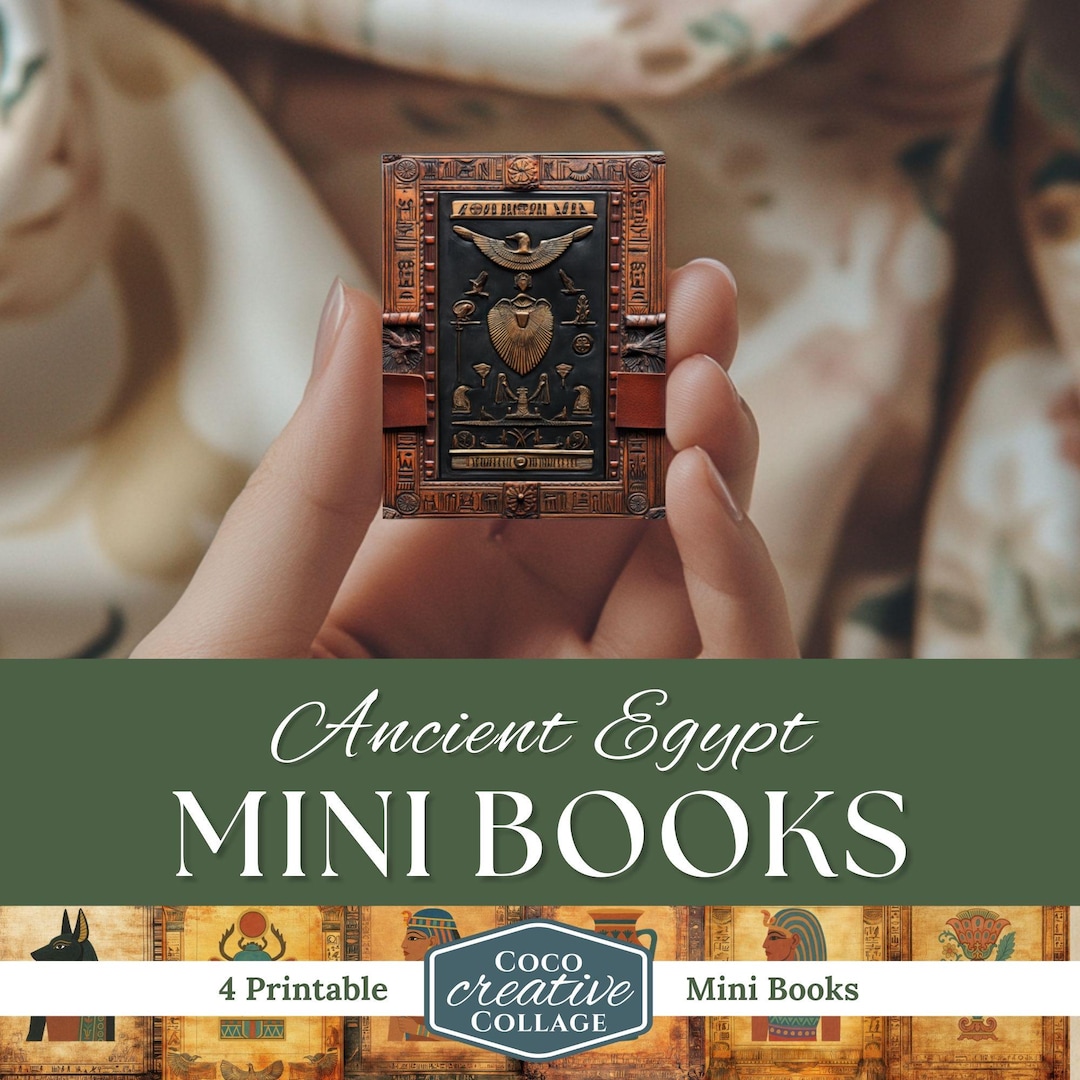 Printable Dollhouse Mini Book, Ancient Egypt Junk Journal Miniature ...