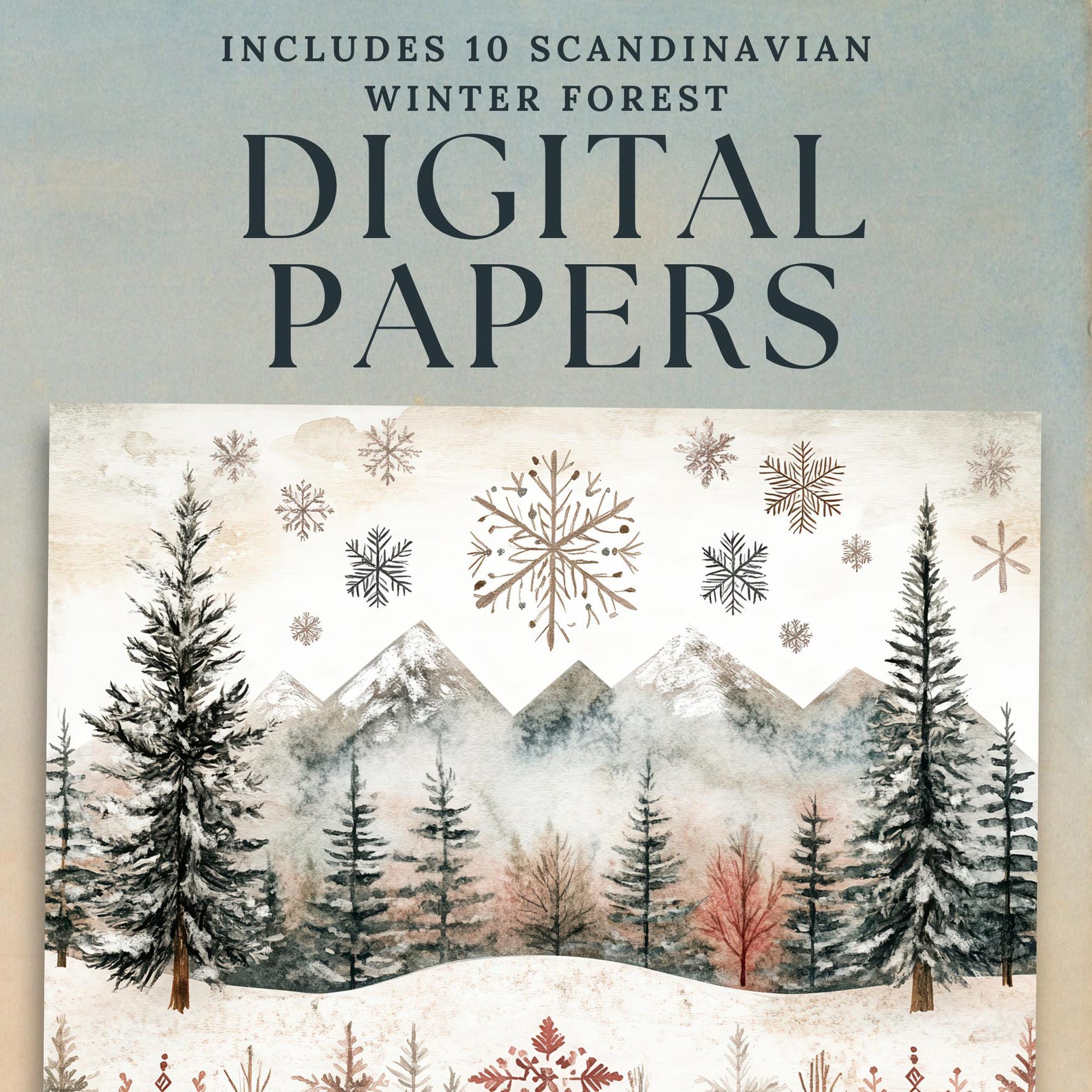 Rustic Scandinavian Winter Digital Junk Journal Kit - Hygge Christmas ...