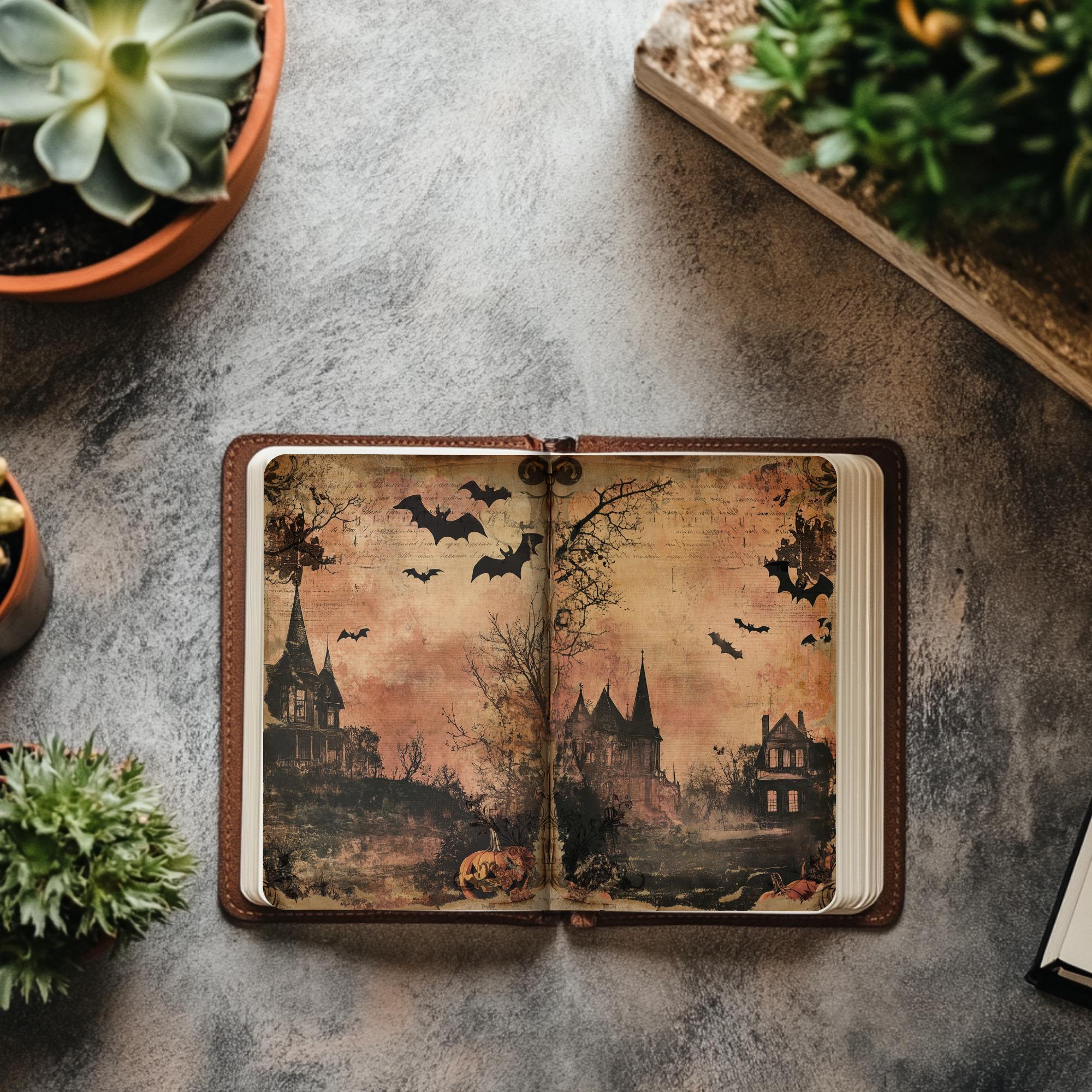 Haunted House Printables for Junk Journals, Vintage Halloween, Gothic ...