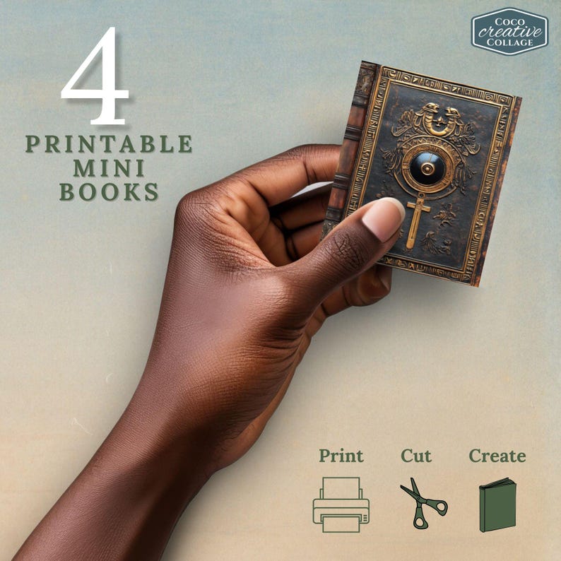 Printable Dollhouse Mini Book, Ancient Egypt Junk Journal Miniature ...