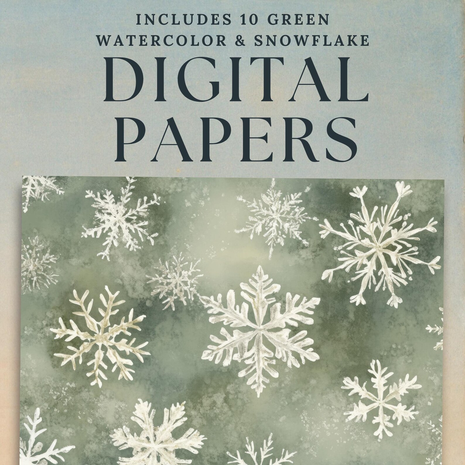 Winter Themed Snowflake Digital Paper Kit for Scrapbook and Creative ...