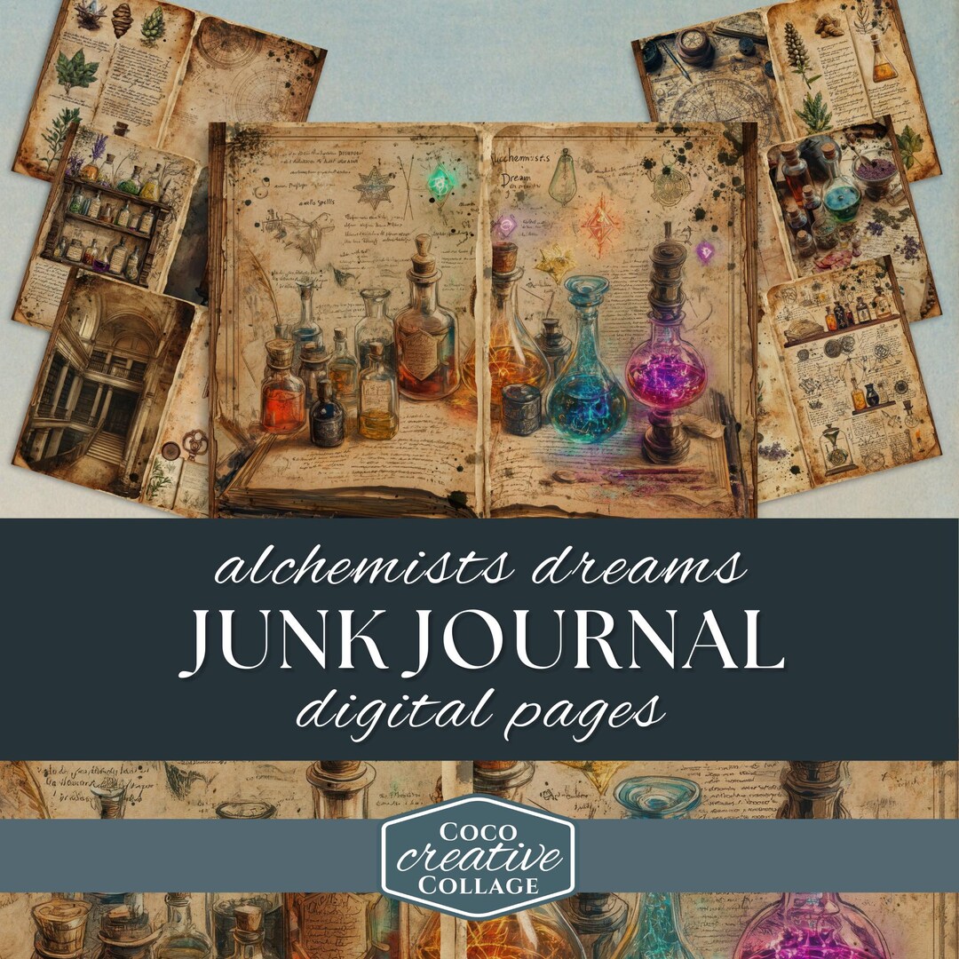 Vintage Alchemy Printable Scrapbook Pages for Witchy Journals and ...