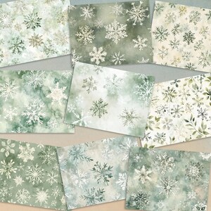 Winter Themed Snowflake Digital Paper Kit for Scrapbook and Creative ...