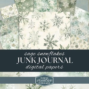 Winter Themed Snowflake Digital Paper Kit for Scrapbook and Creative ...