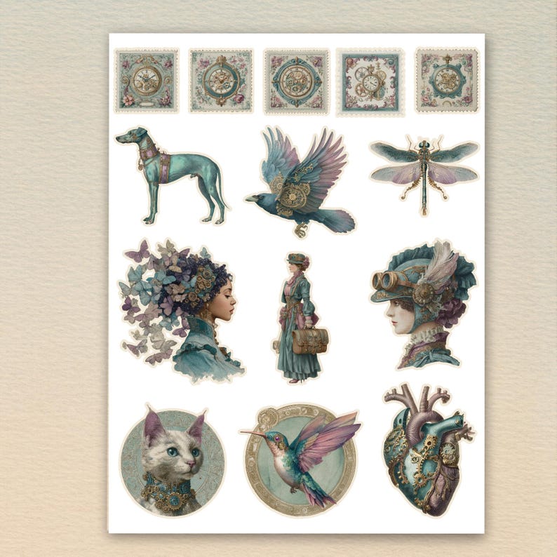Clockwork Ladies – Steampunk Girl Fussy Cuts | Victorian Printable ...