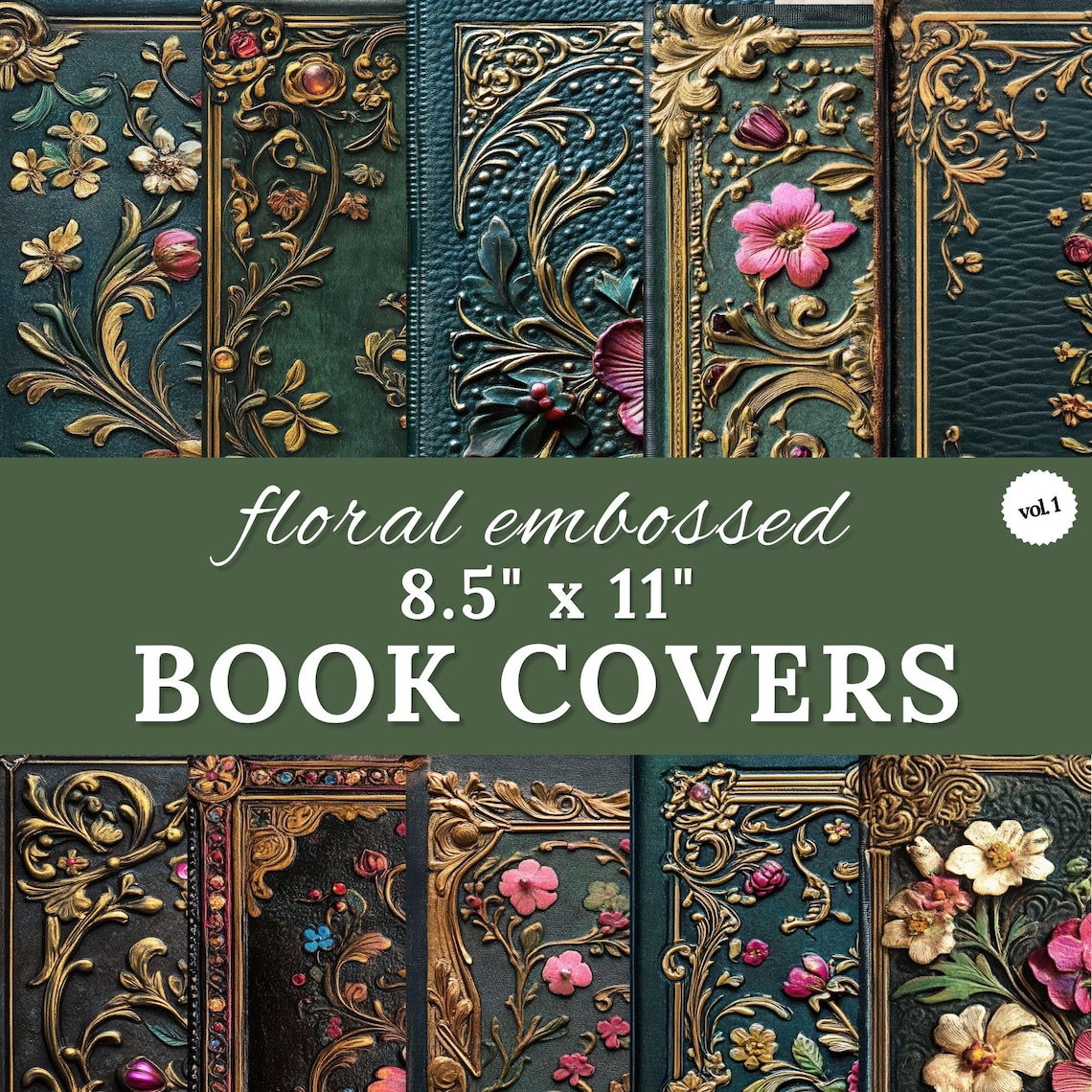 Embossed Floral Covers for Junk Journals, 10 Victorian Journal Toppers ...