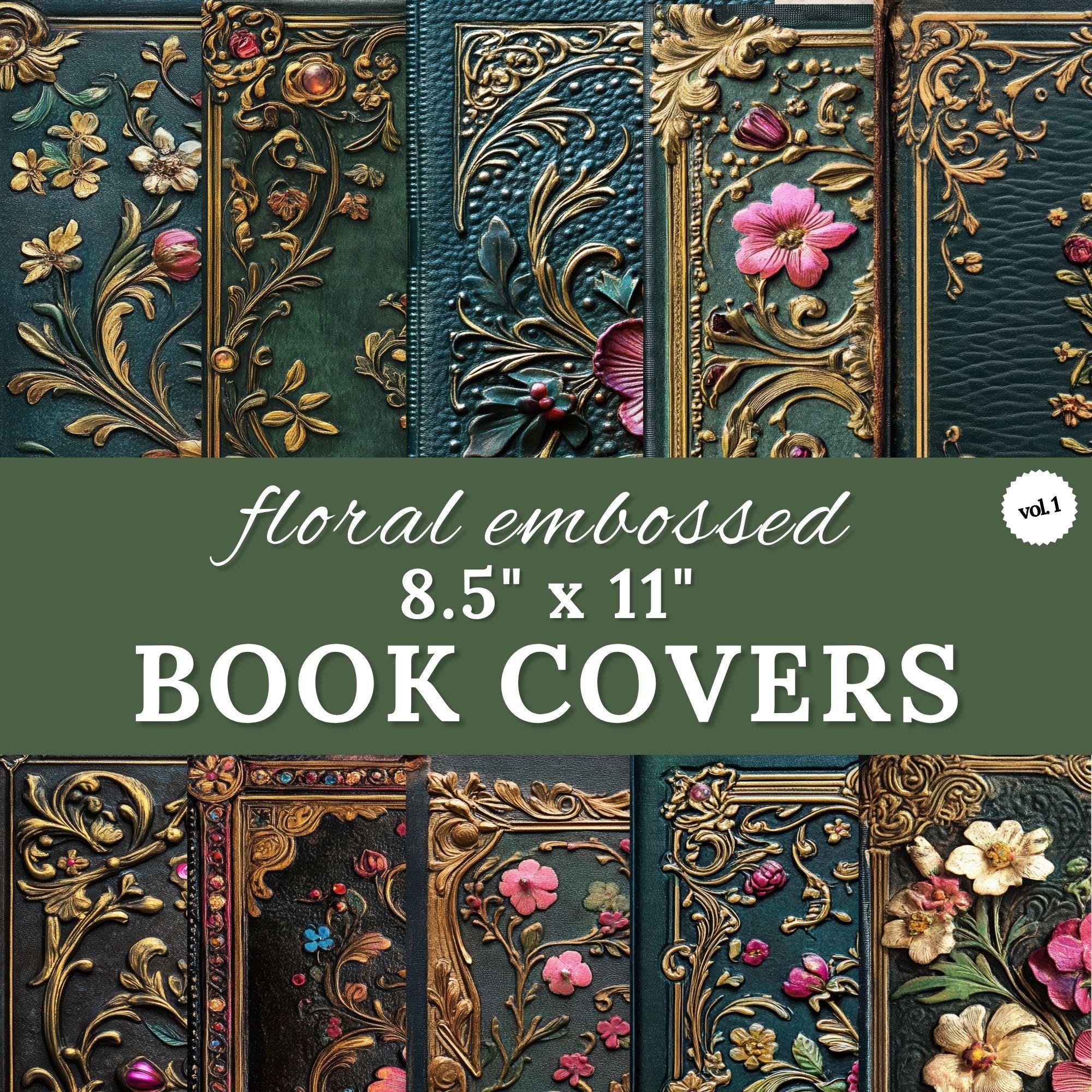 Embossed Floral Covers for Junk Journals, 10 Victorian Journal Toppers ...