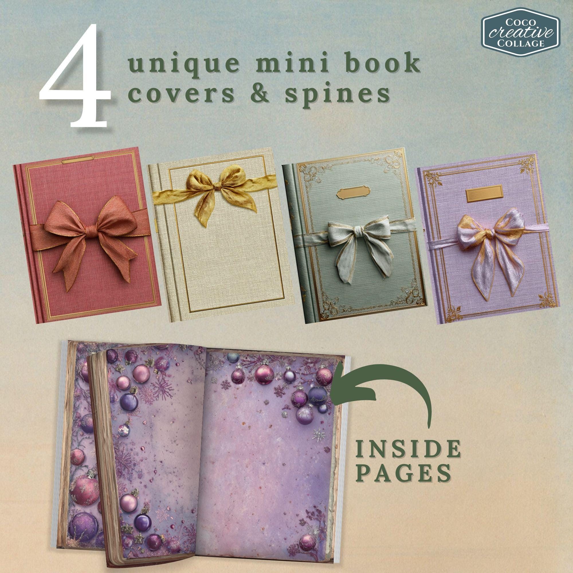 Printable Dollhouse Mini Book, Girls Christmas Junk Journal Miniature ...