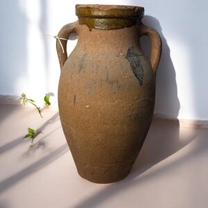 Turkish Terracotta Vase, Turkish Olive Jar, Rustic, Glazed Pottery ...
