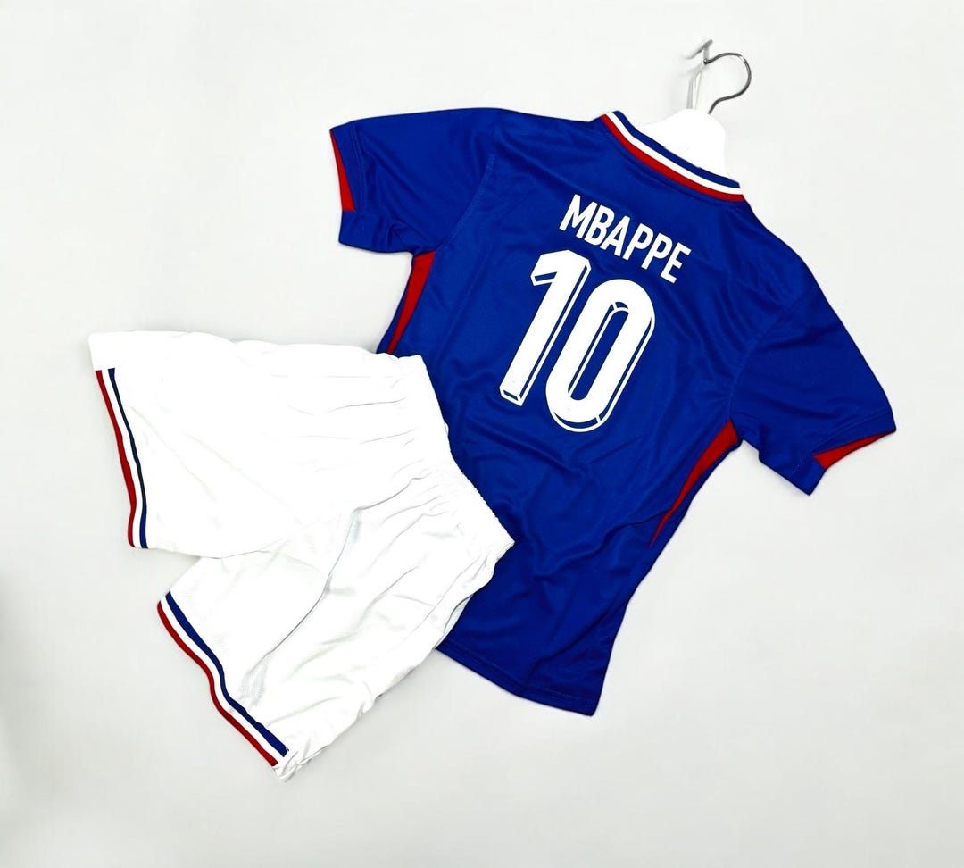 Mbappe 10 France 2024 Home Kit & Shorts With Socks Set for Both Boys ...