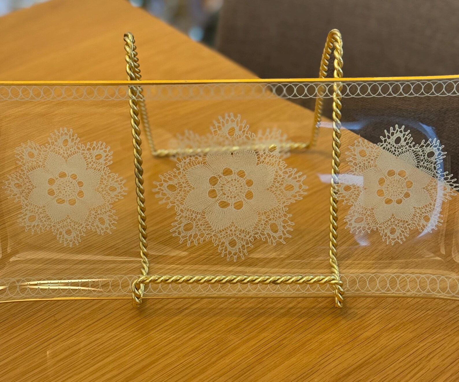 Vintage Filigree Queen Anne's Lace Art Glass Rectangle Tray 13.5" X 5.5 ...