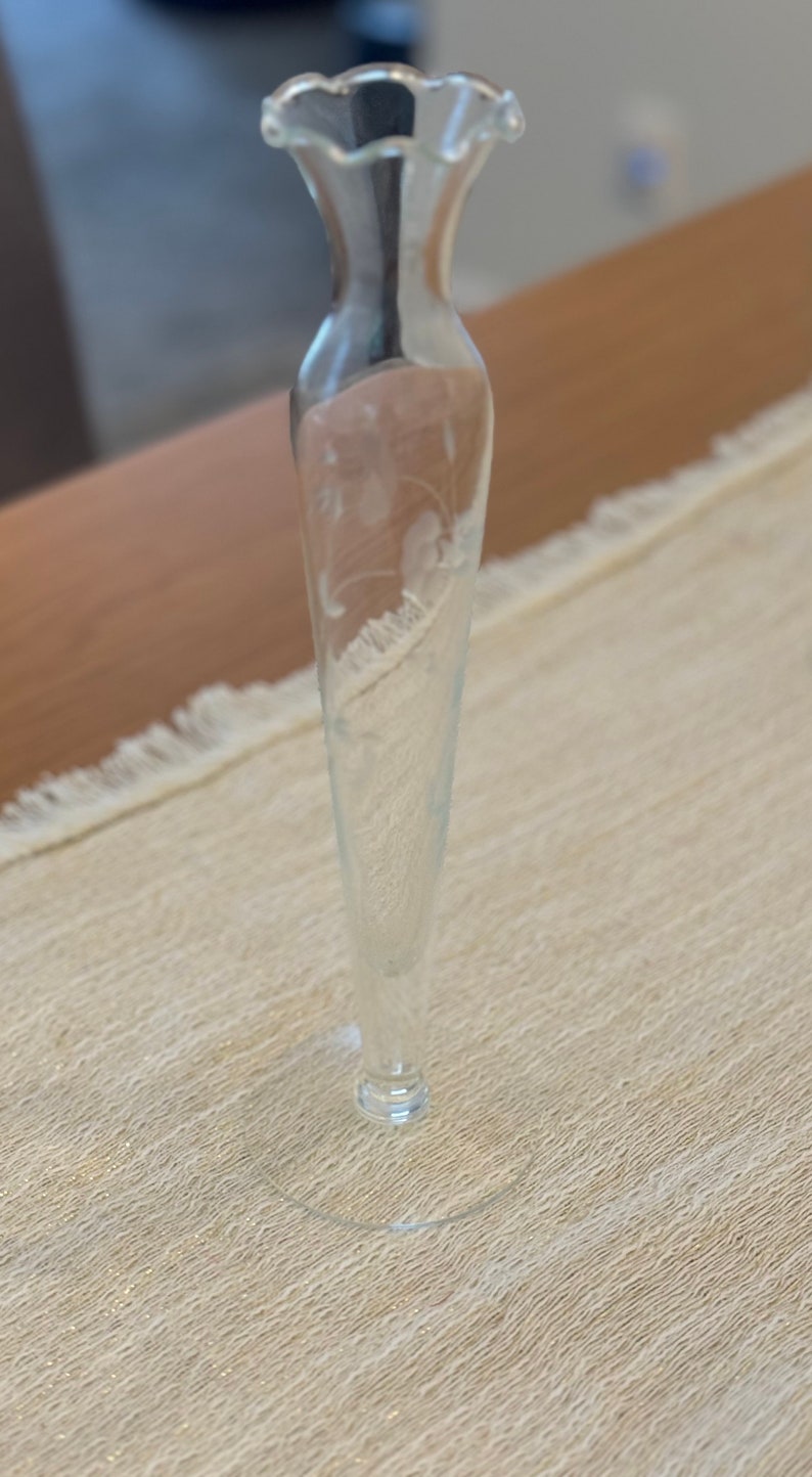 Princess House Crystal HERITAGE 10 Ruffled Scalloped Top Vase, Blown ...