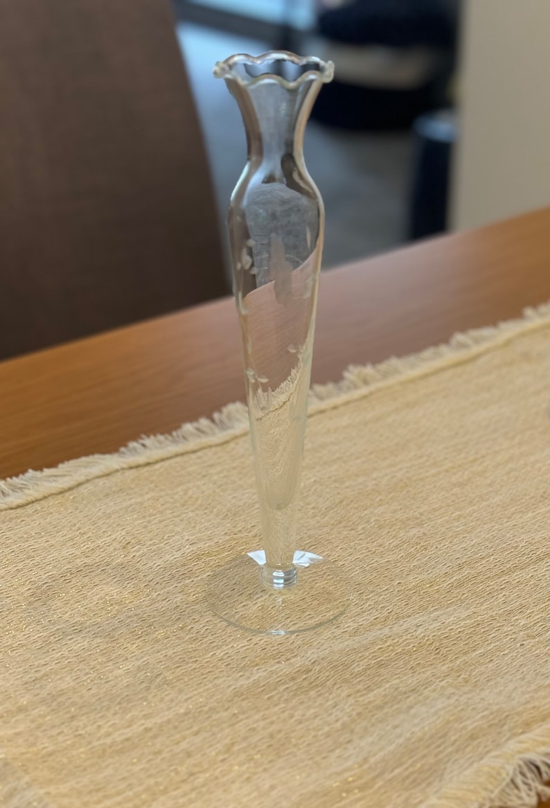 Princess House Crystal HERITAGE 10 Ruffled Scalloped Top Vase, Blown ...