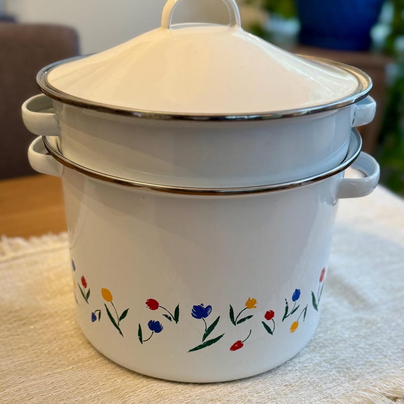 Enamel Pot With Lid - Etsy