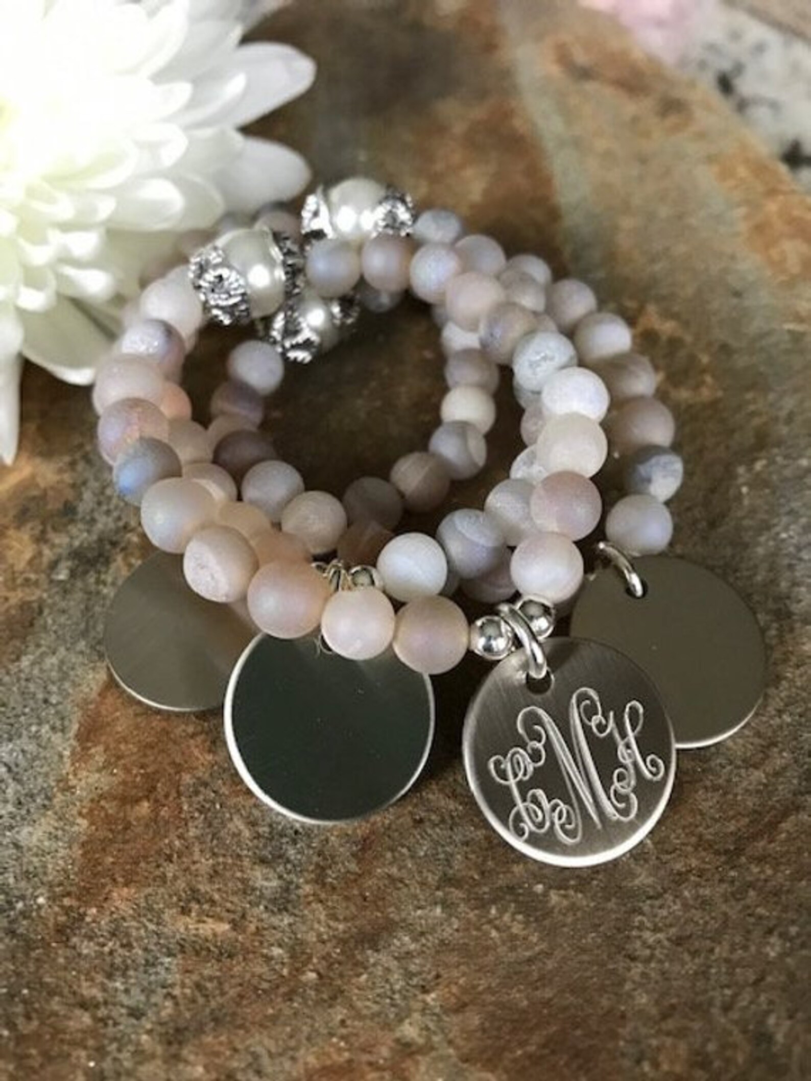 Monogram Childrens Bracelet-stretch Monogram | Etsy